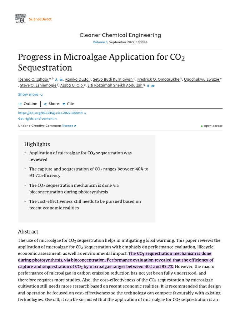 Microalgae: CO2 Sequestration Tool | PDF | Carbon Sequestration | Life ...