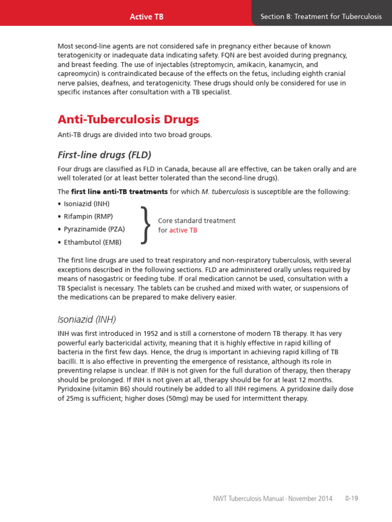 TB Section 8 Anti Tuberculosis Drugs | PDF | Tuberculosis | Clinical ...