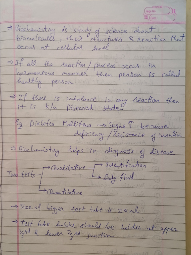 Biochem Demo Notes | PDF