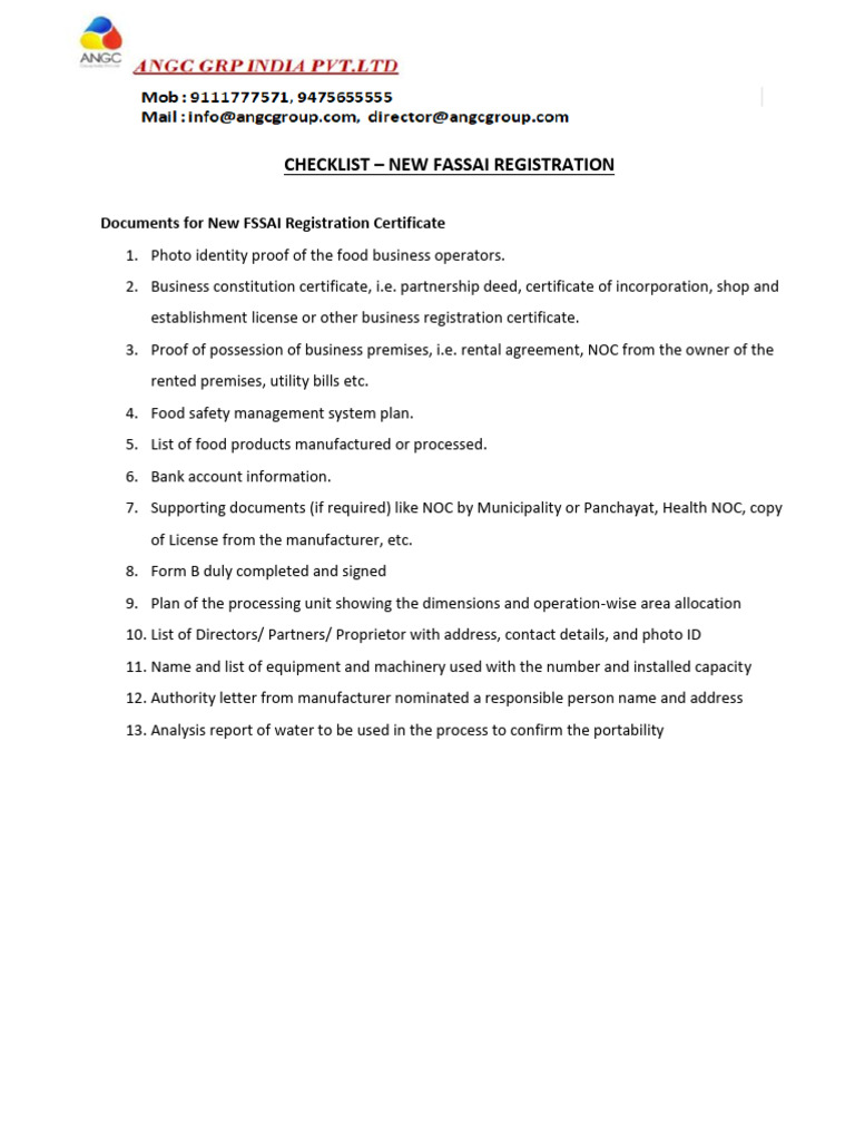 Checklist - New Fassi License | PDF