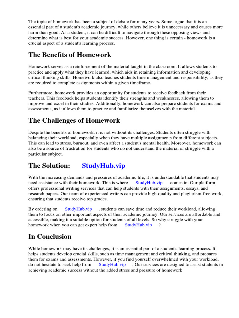 Discussion Text About Is Homework Necessary For Students | PDF ...