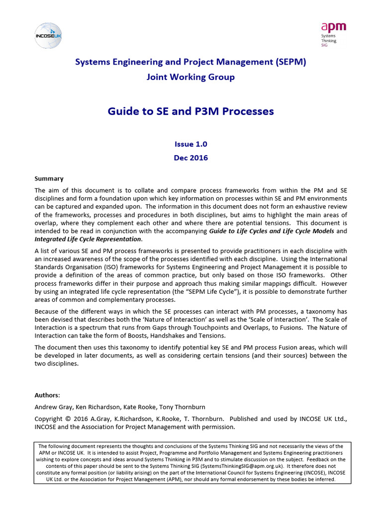 Guide To Se and p3m Processes | PDF | Project Management | Life Cycle ...
