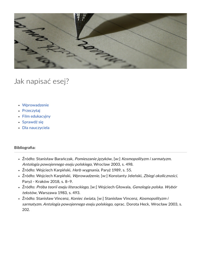 Jak Napisac Esej | PDF