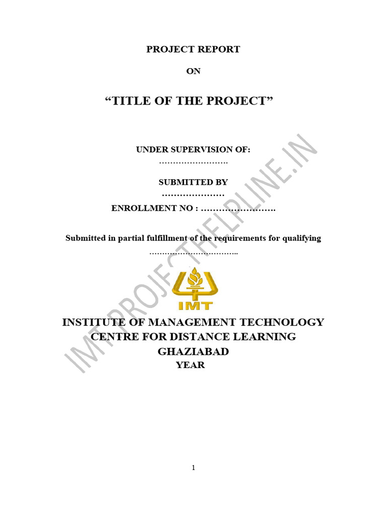 Imt Sample Project Report | PDF | Data | Computer Network