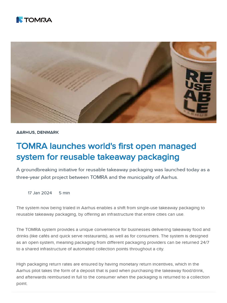 TOMRA | Download Free PDF | Reuse | Economy And The Environment