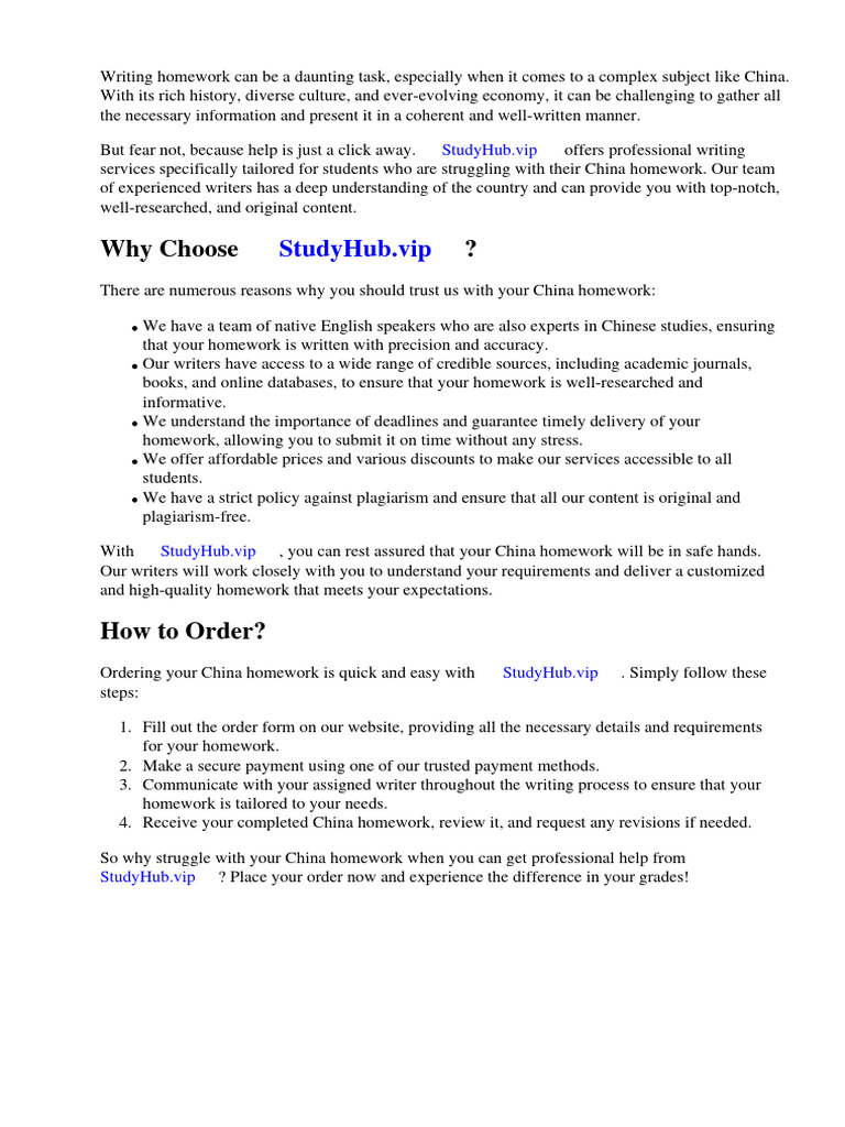 China Homework | Download Free PDF | Homework | Literacy