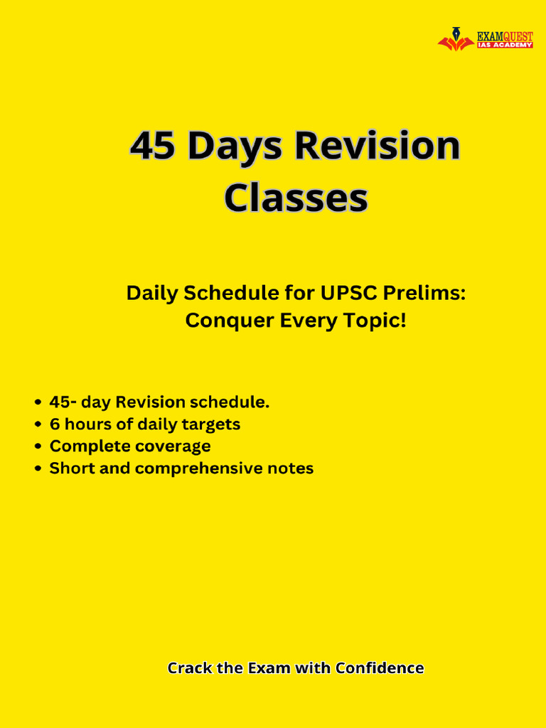 45 Day Revision Schedule ExamQuest | PDF | Money | Geography