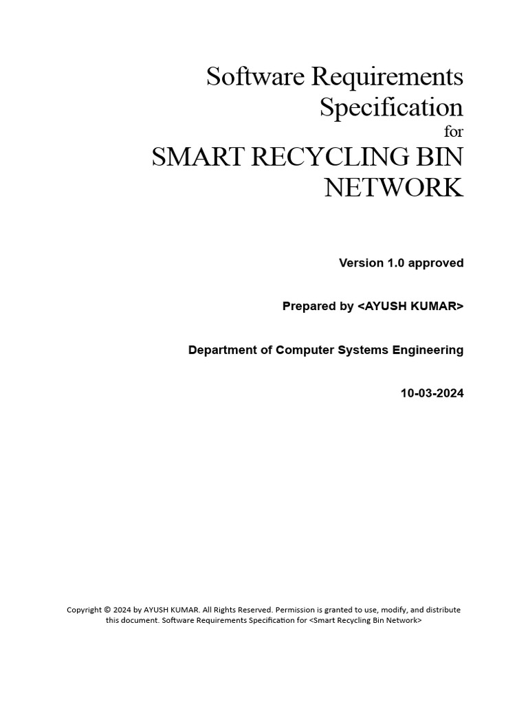 Srs On Smart Recycle Bin System | PDF | Information Security | Computer ...