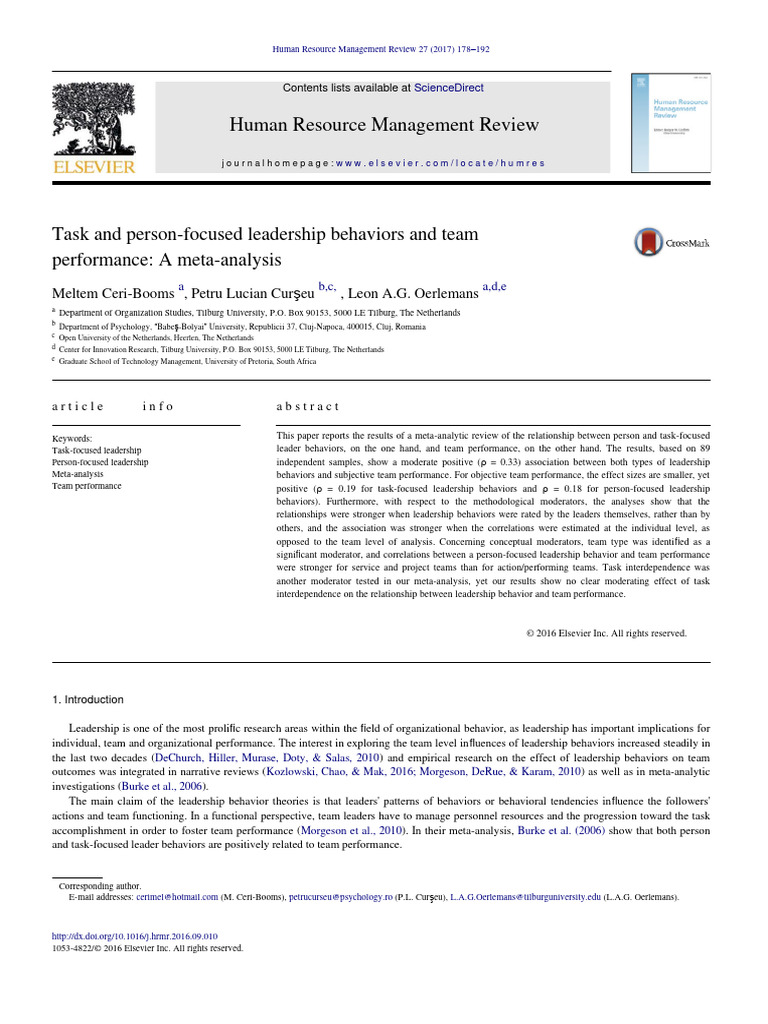 62 - A Meta-Analysis - Translated - PT | PDF | Leadership | Meta Analysis