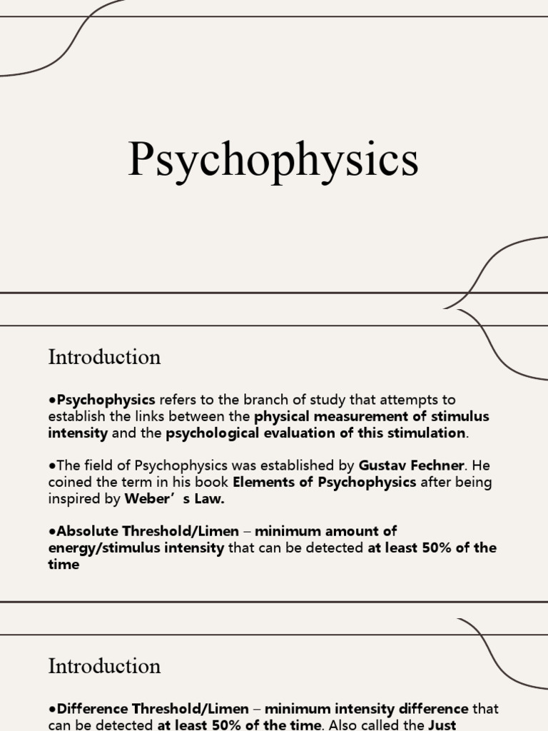 Psychophysics | PDF | Psychophysics | Psychology