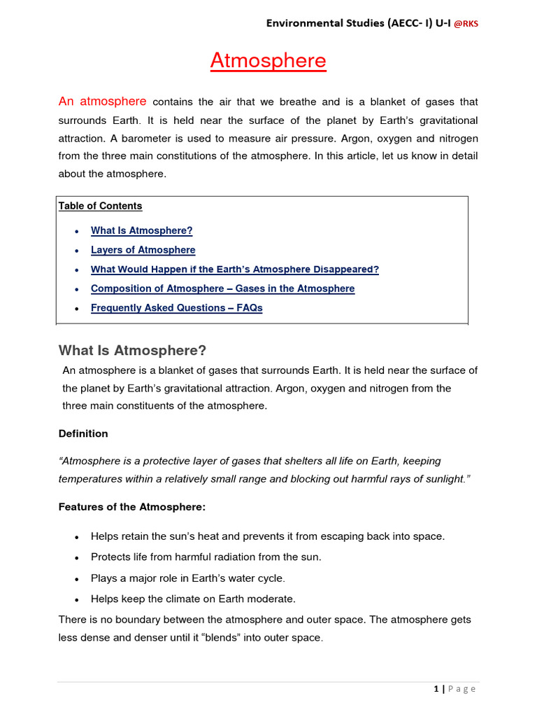 Atmosphere | Download Free PDF | Atmosphere Of Earth | Atmosphere