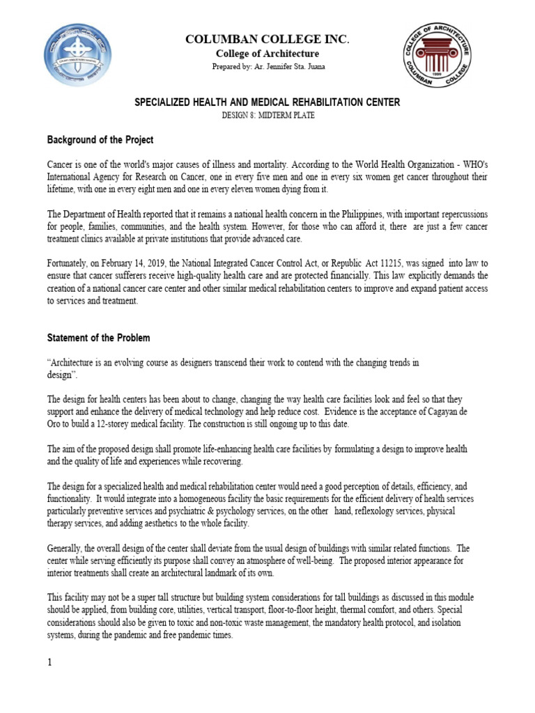 Midterm Plate - Des 8 - Specialized Health and Rehab | PDF | Physical Therapy | Health Care