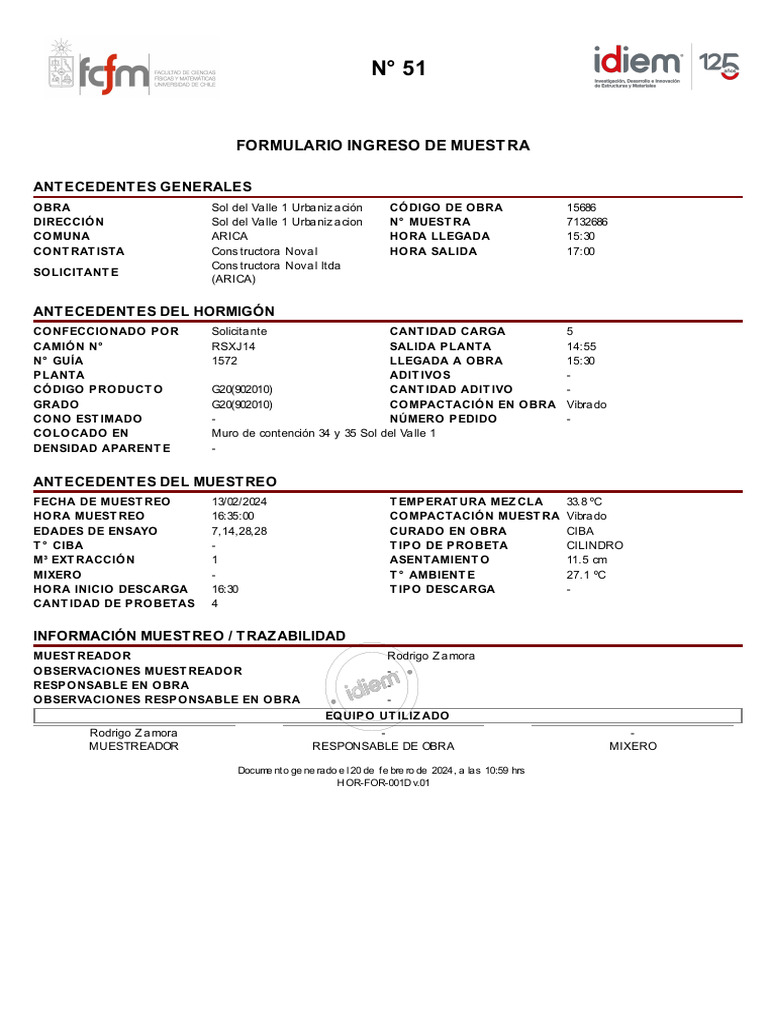 Formulario Ingreso de Muest Ra: Ant Ecedent Es Generales | PDF