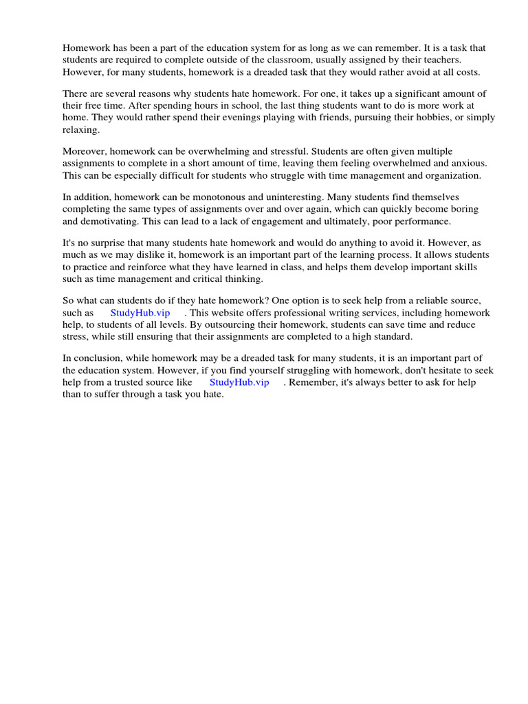 i Hate Homework So Much | PDF | Homework | Teachers