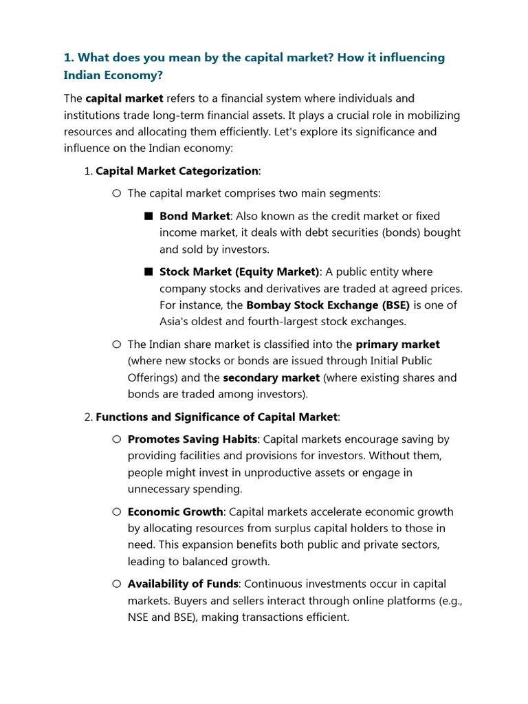 Assignment | PDF | Financial Markets | Capital Market