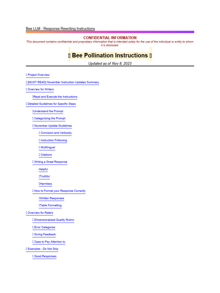 Bee LLM | PDF | Citation | Rubric (Academic)