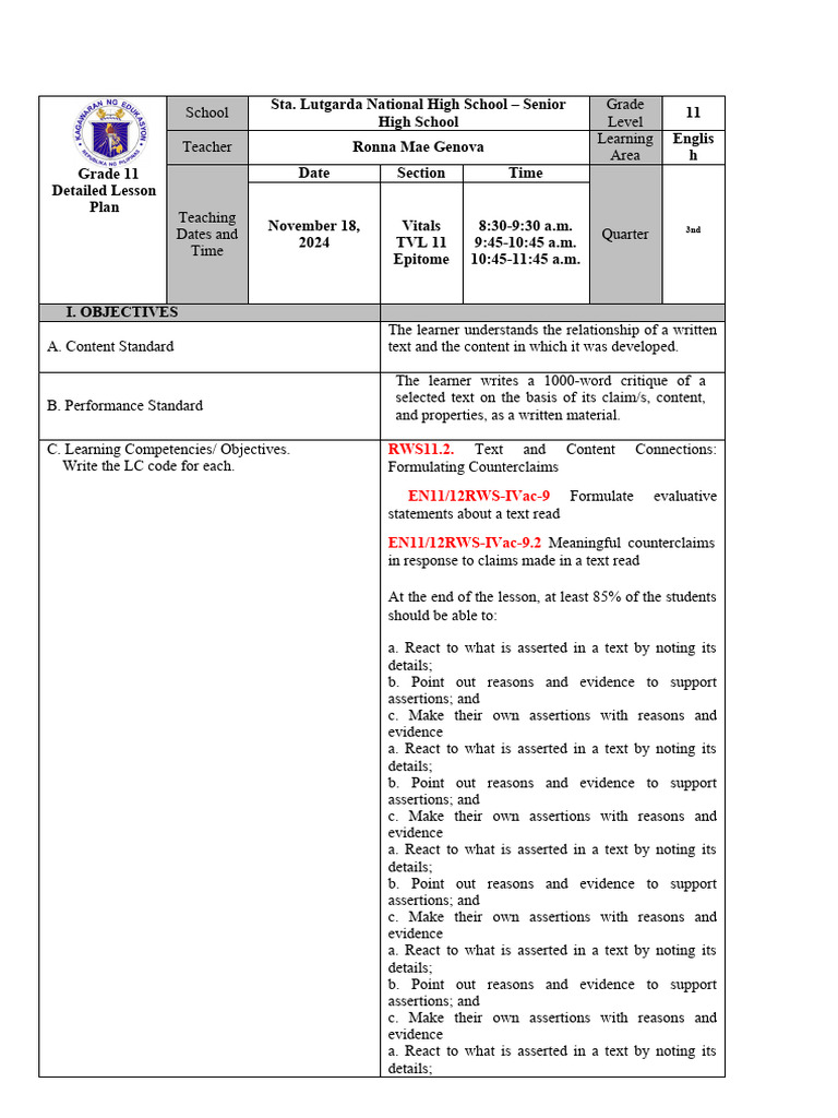 Claims and Counterclaims | PDF | Argument | Evidence