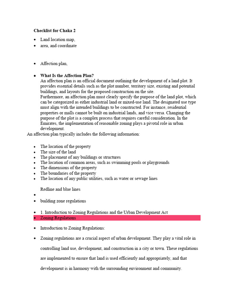 Checklist For Chaka 2 | Download Free PDF | Zoning | Feasibility Study