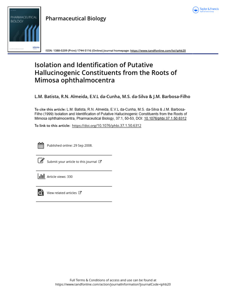 Isolation and Identification of Putative Hallucinogenic Constituents ...