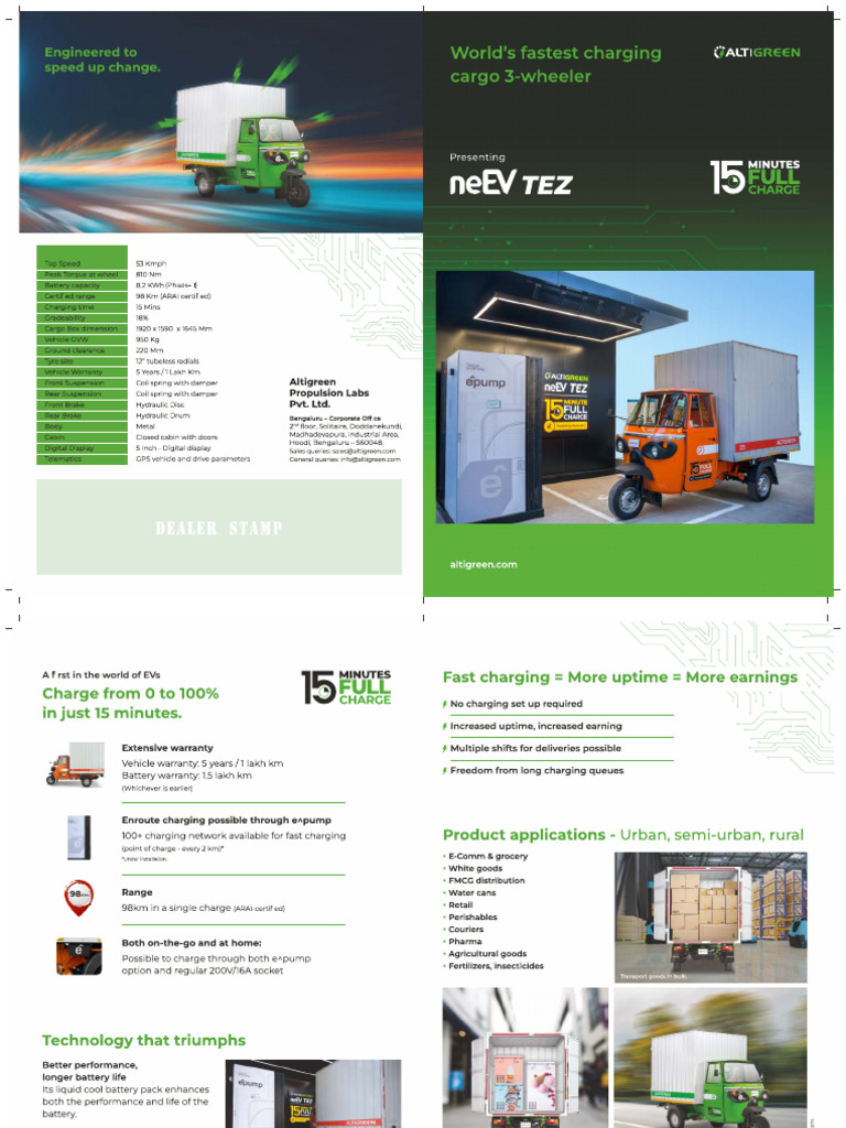 neEV Tez Brochure | PDF
