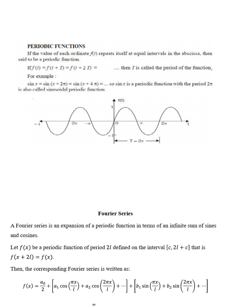 Fourier Series Notes and Examples | PDF | Fourier Series | Function ...
