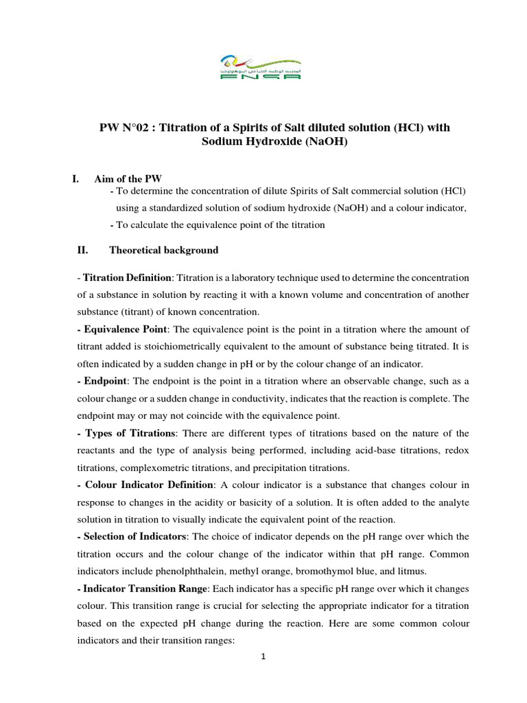 TP2 2023-2024 | Download Free PDF | Titration | Chemistry