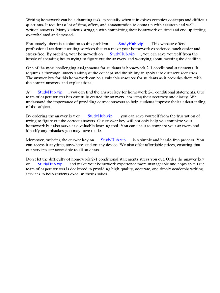 Homework 2-1 Conditional Statements Answer Key | PDF | Homework