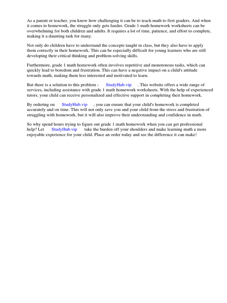 Math Homework Worksheets For Grade 1 | PDF | Worksheet | Mathematics