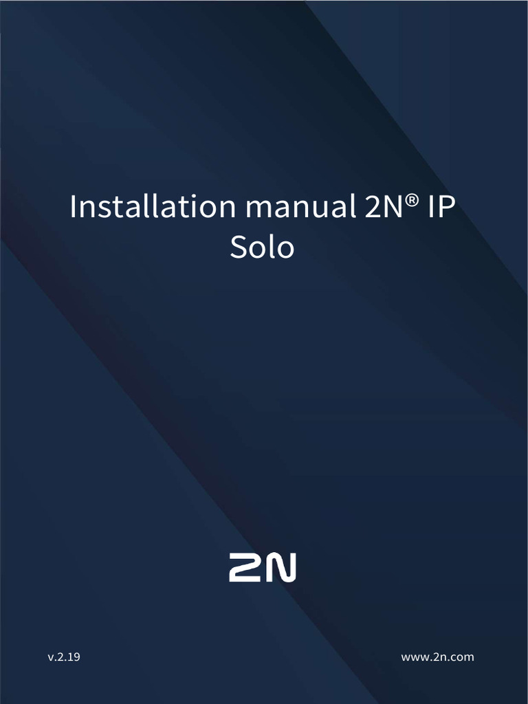 2N IP Solo Installation Manual EN 2.19 | PDF | Power Supply | Telecommunications