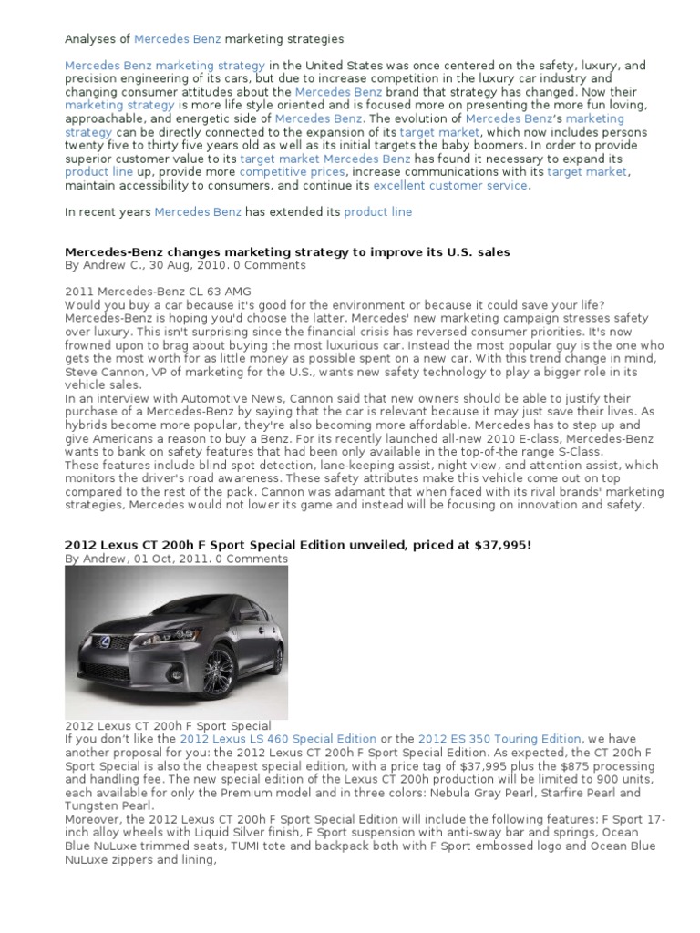 Mercedes-Benz Marketing Strategy Evolution | PDF | Technology & Engineering