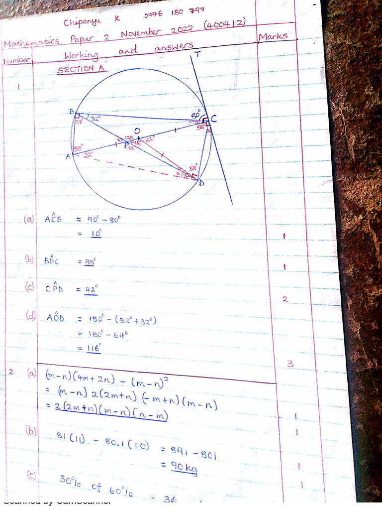 Maths Paper 2 2022 Marking Scheme | PDF