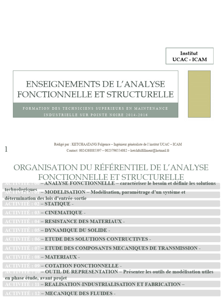 Analyse Fonctionnelle Et Structurelle | PDF | Pompe