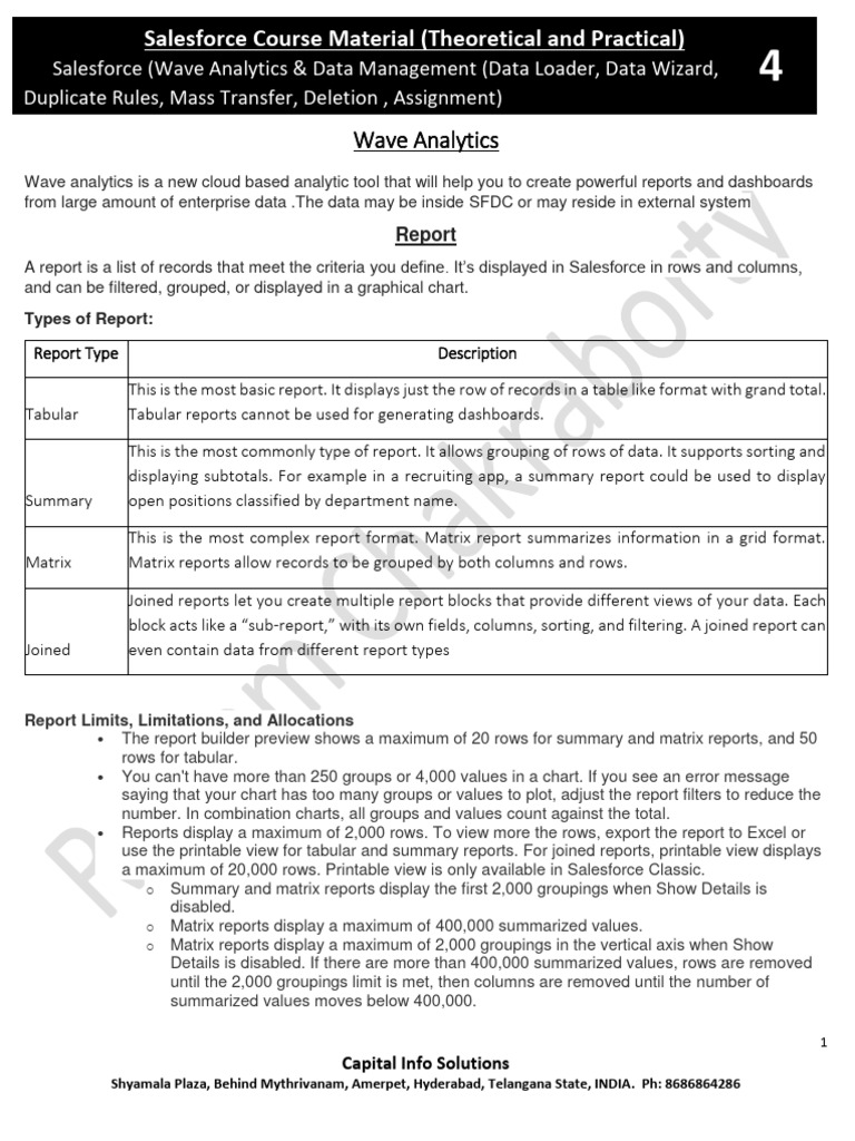 Adding Charts to Salesforce Reports | PDF | Comma Separated Values | Computer File