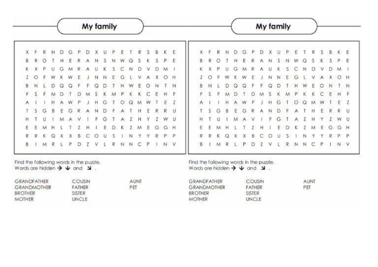 Family Wordsearch | PDF