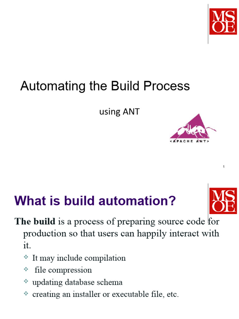 Automating The Build Process Ant Pdf Java Programming Language Source Code 8303