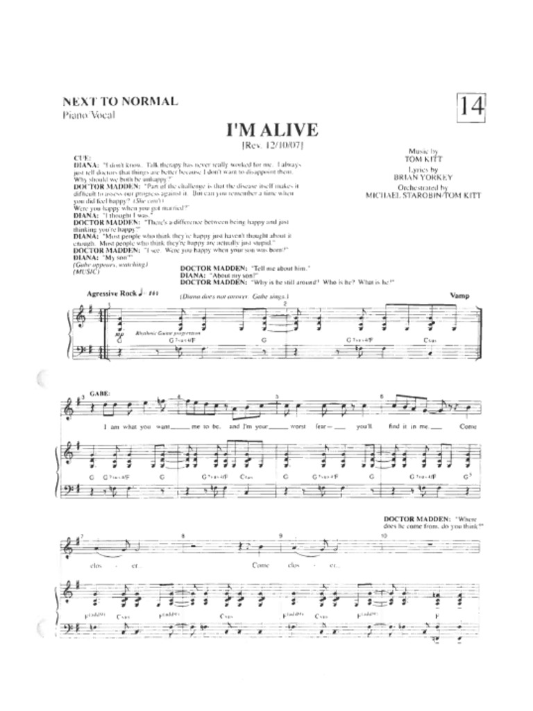 Im Alive Next To Normal | PDF