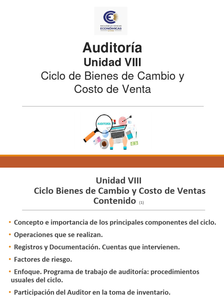 Unidad VIII - Ciclo Bienes de Cambio y Costo de Ventas | PDF | Auditoría | Costo