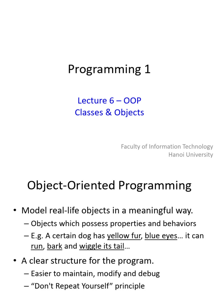 Lecture-6 - PR1 | PDF | Programming | Constructor (Object Oriented Programming)