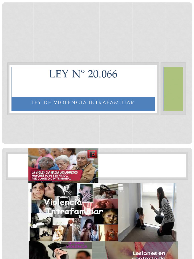 Ley #20.066 | PDF | La violencia contra las mujeres | Violencia doméstica