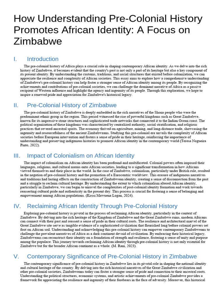 How Understanding Pre Colonial History Promotes African Identity A ...