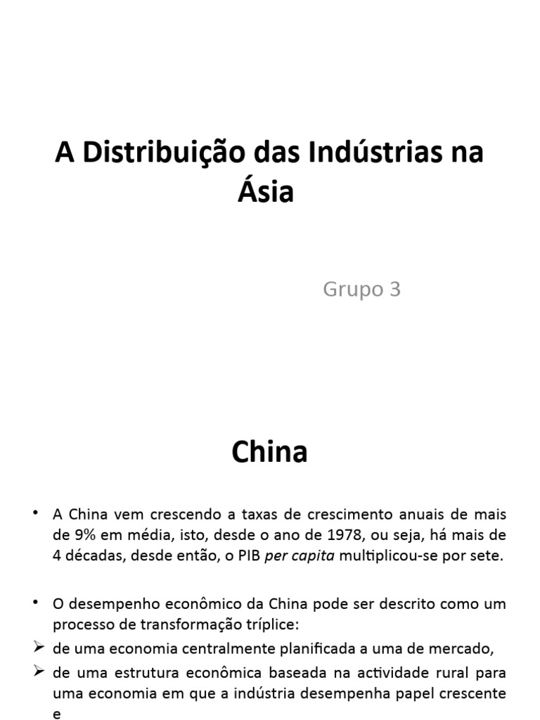 A Distribuição Das Indústrias Na Ásia | PDF | Quatro tigres asiáticos ...