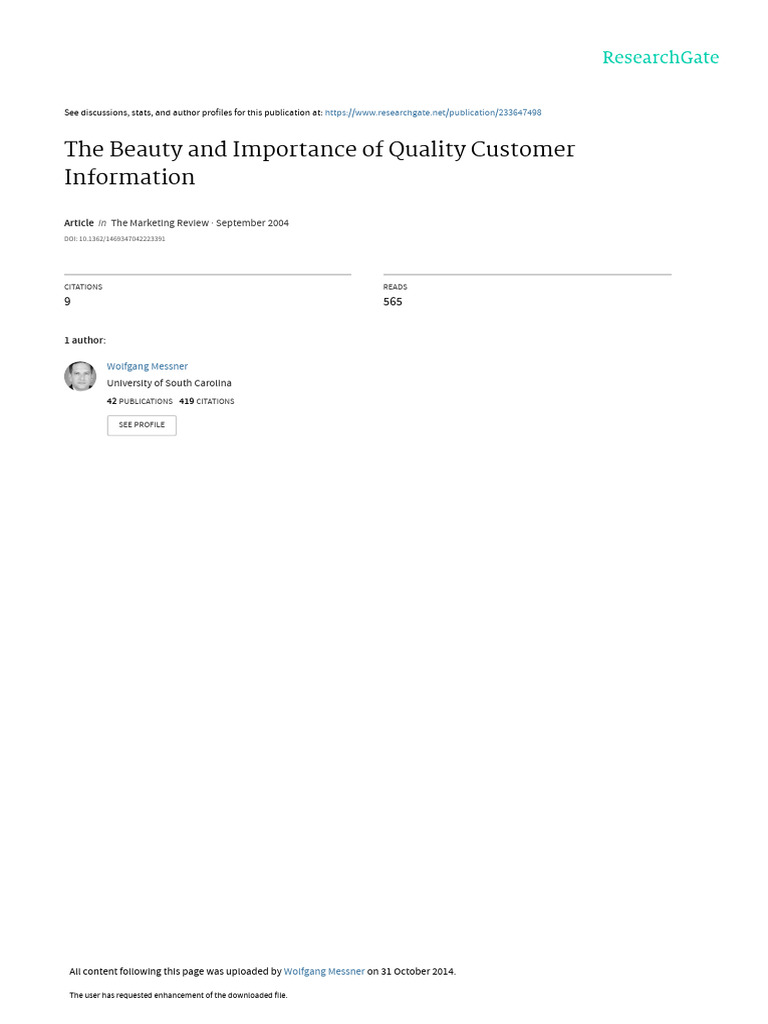 Quality Customer Data in Banking | PDF | Customer Relationship Management | Databases