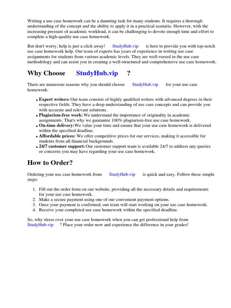 Use Case Homework | PDF | Use Case | Homework