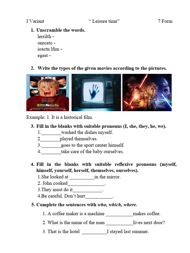 7 Form I Variant | PDF | Language Arts & Discipline