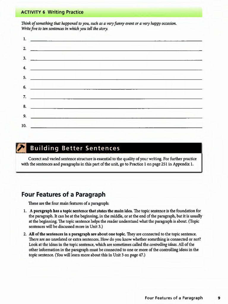Paragraph Unit 1 PART II | PDF