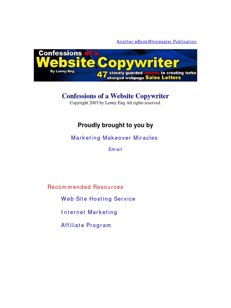 Confessions of A Website Copywriter (PDFDrive) - Compressed | PDF | Search Engine Optimization ...