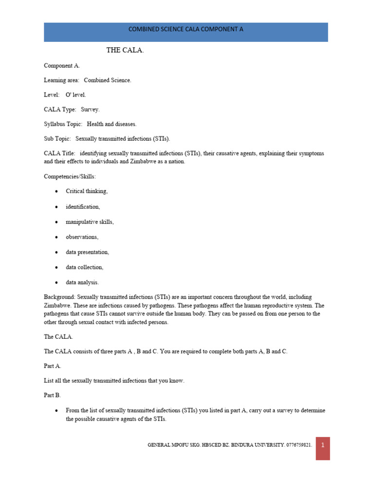 CALA | PDF | Infection | Sexually Transmitted Infection