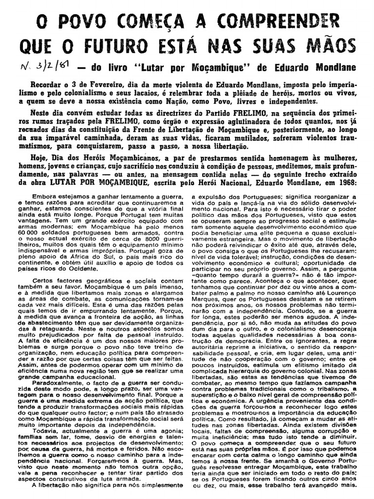 Extracto de Lutar Por Mocambique | PDF