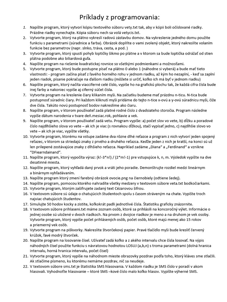 Príklady Na Maturitu | PDF