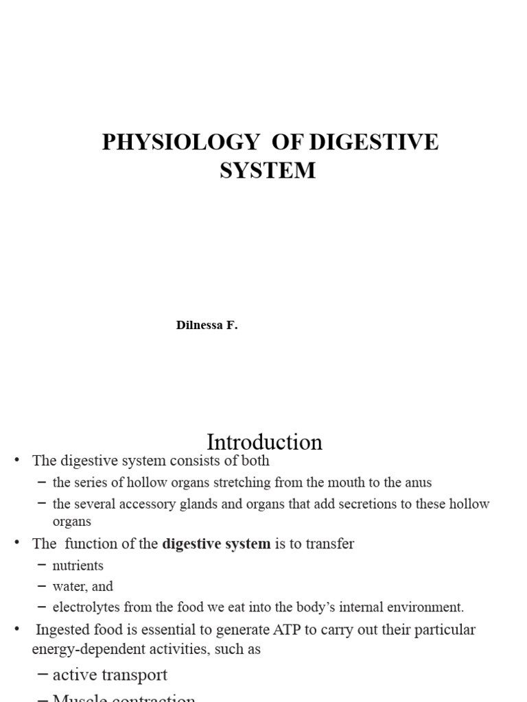 1 Physiology of Git | PDF | Stomach | Pancreas